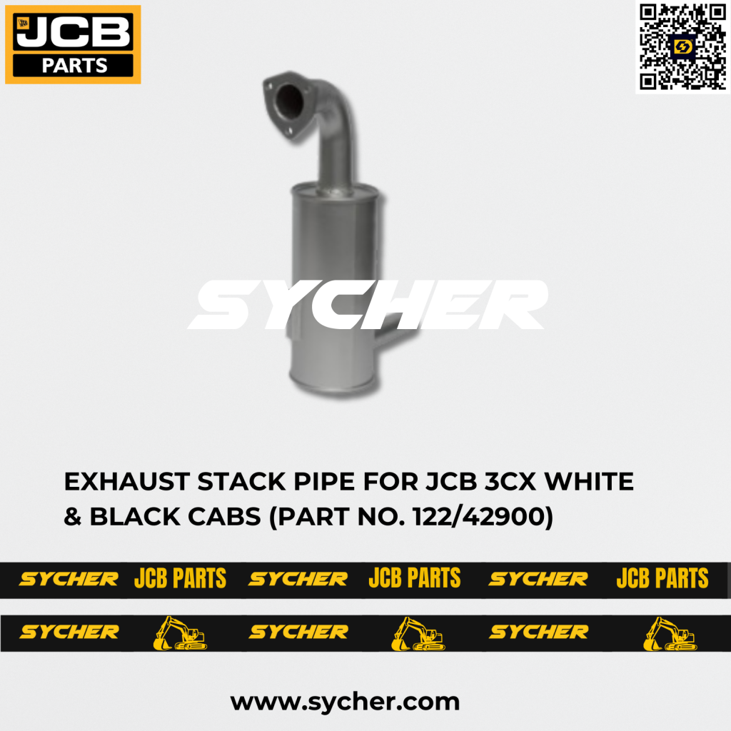 EXHAUST STACK PIPE FOR JCB 3CX WHITE & BLACK CABS (PART NO. 122/42900 ...