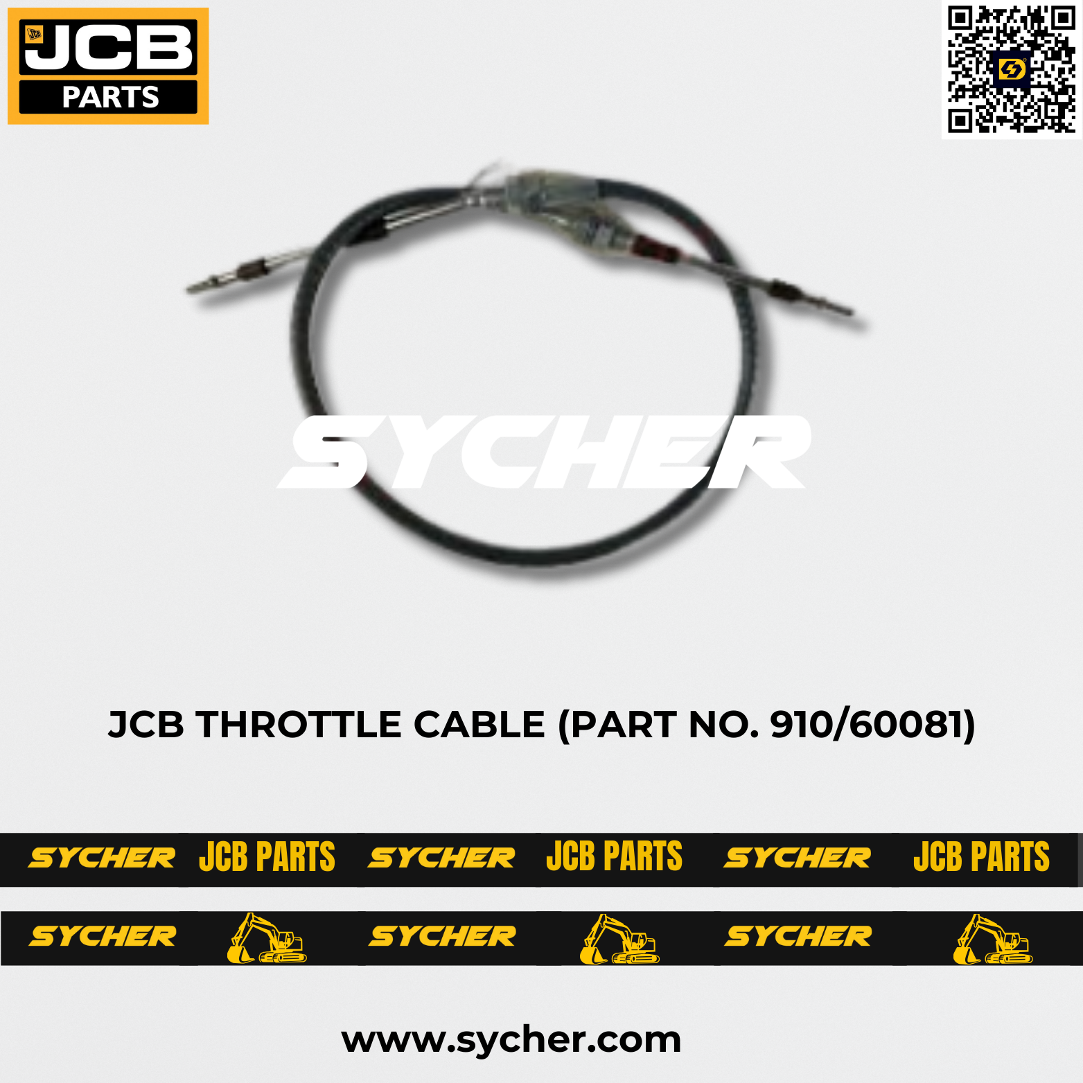 JCB THROTTLE CABLE (PART NO. 910/48801) - Sycher International